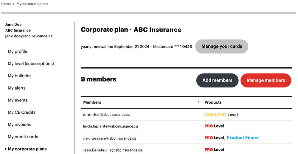 Corporate Plan Insurance Portal
